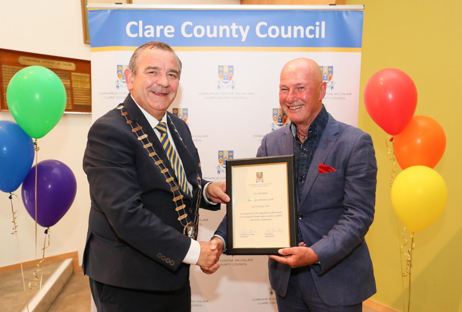 Clare hero Bernárd Lynch honoured with civic reception for endless ...
